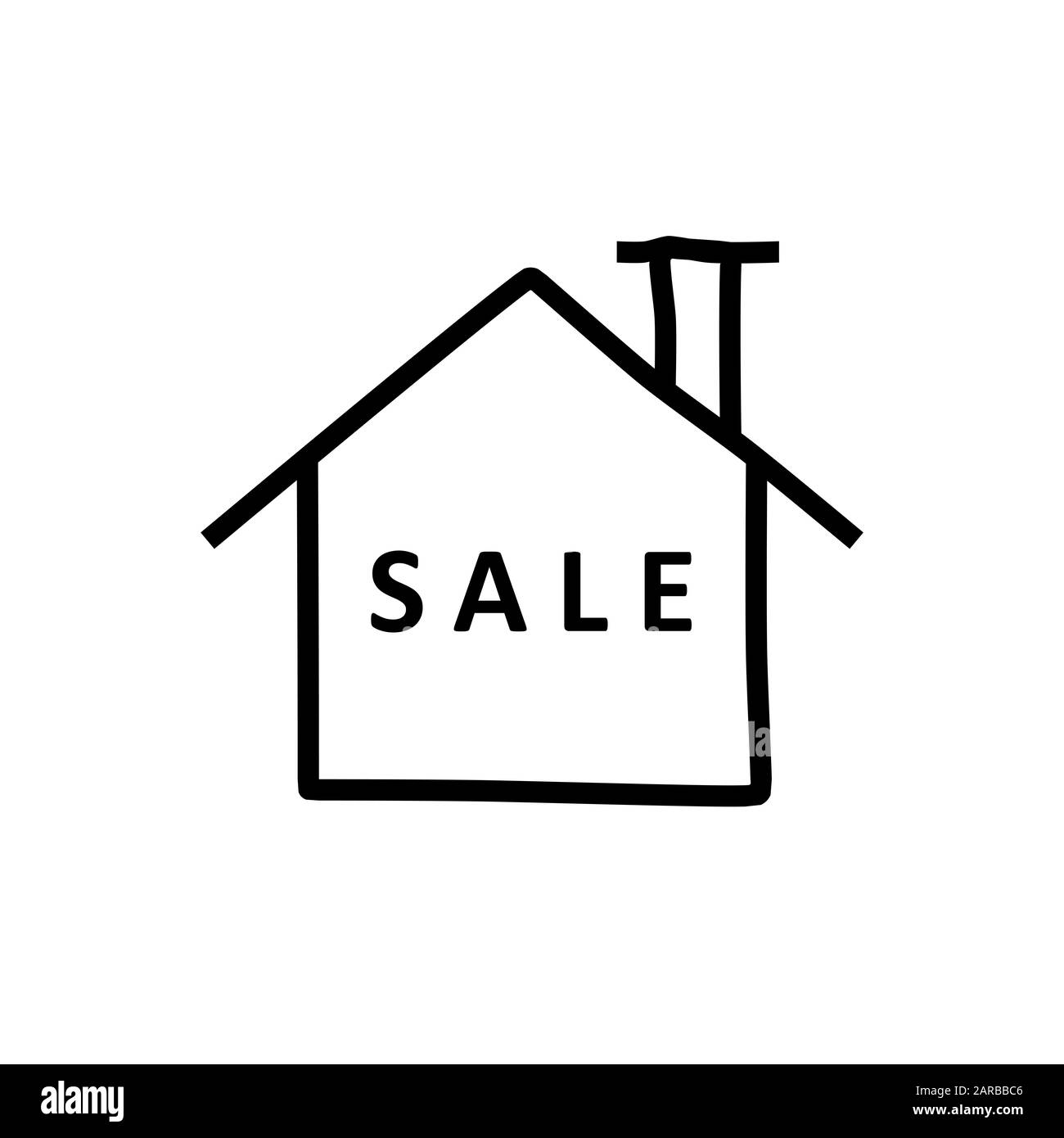 home house icon line design Stock Photo - Alamy