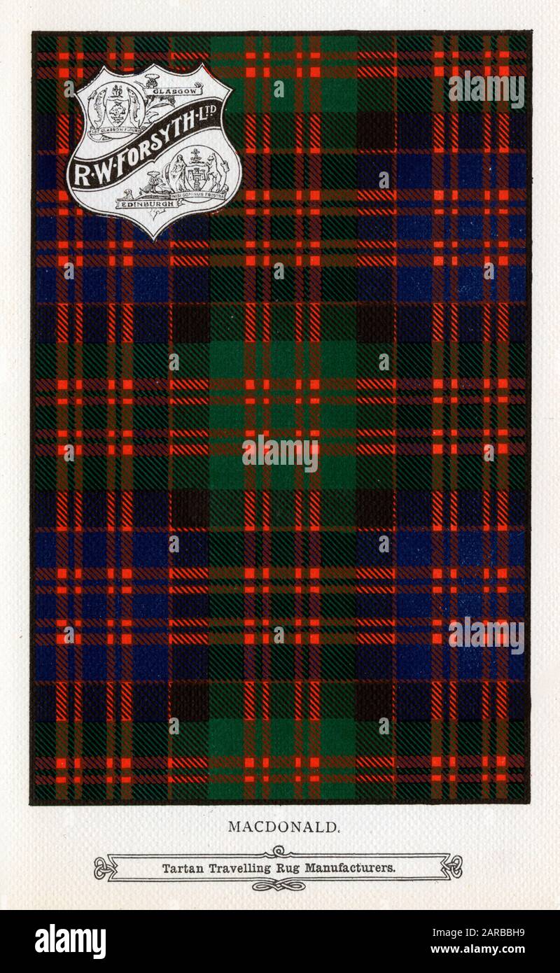 Red, Blue, Green and Black MacDonald Tartan Stock Photo - Alamy