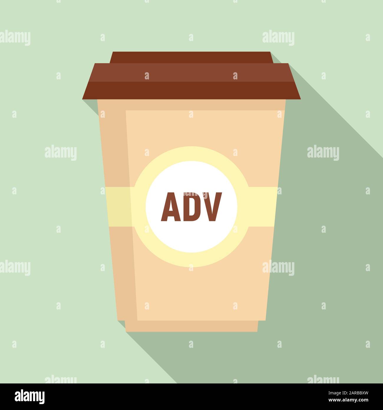 Adv coffee cup icon. Flat illustration of adv coffee cup vector icon ...