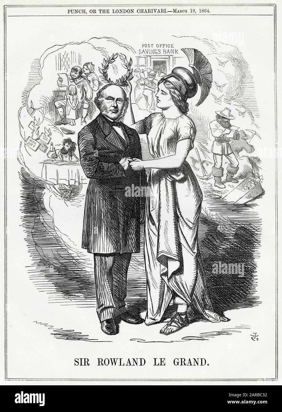 Cartoon, Sir Rowland Le Grand Stock Photo - Alamy