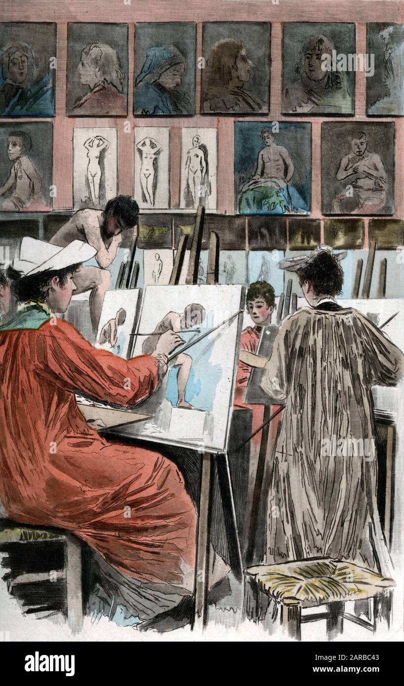 Life class in Paris Stock Photo - Alamy