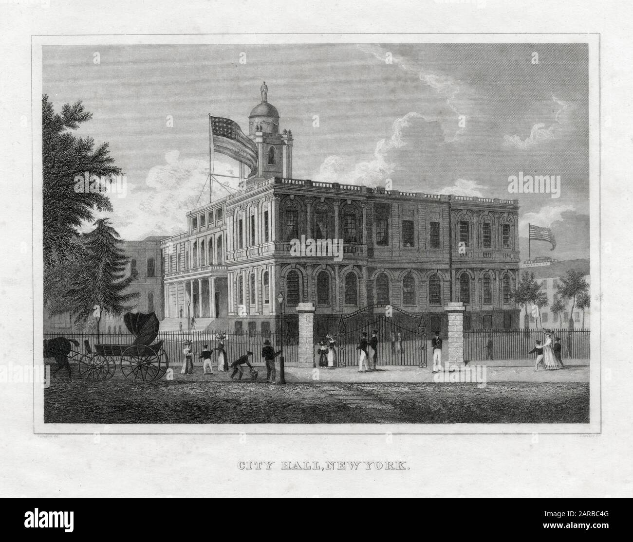 NEW YORK/CITY HALL 1834 Stock Photo - Alamy