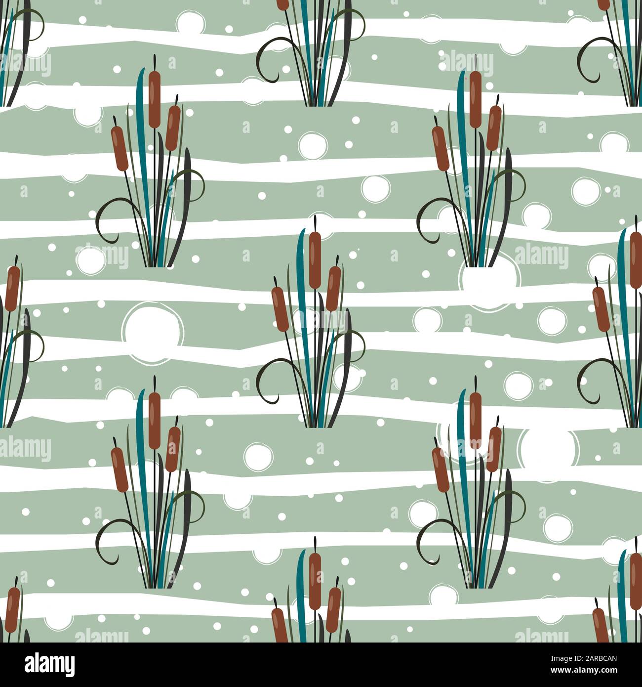 Seamless pattern with bushes of reed on white. Vector Illustration ...
