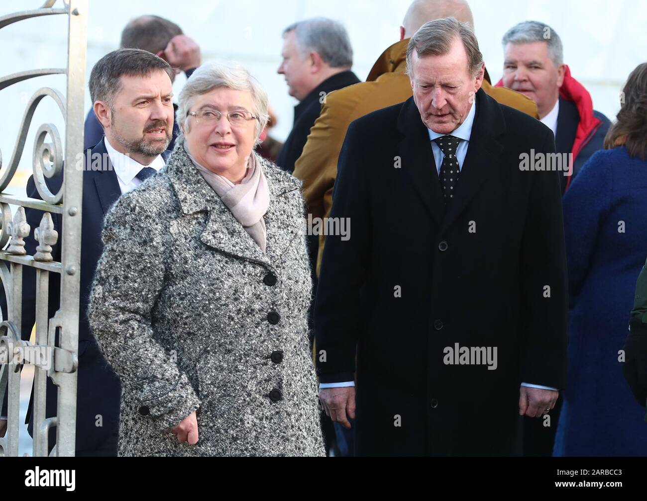Former Stormont first minister Lord David Trimble (right) with his wife ...