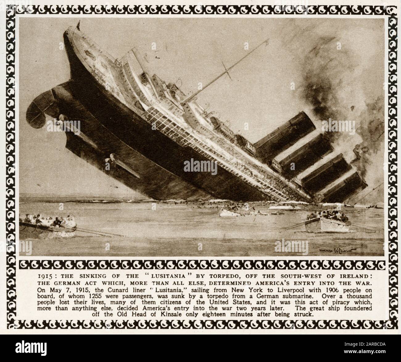 Lusitania Sinking Drawing