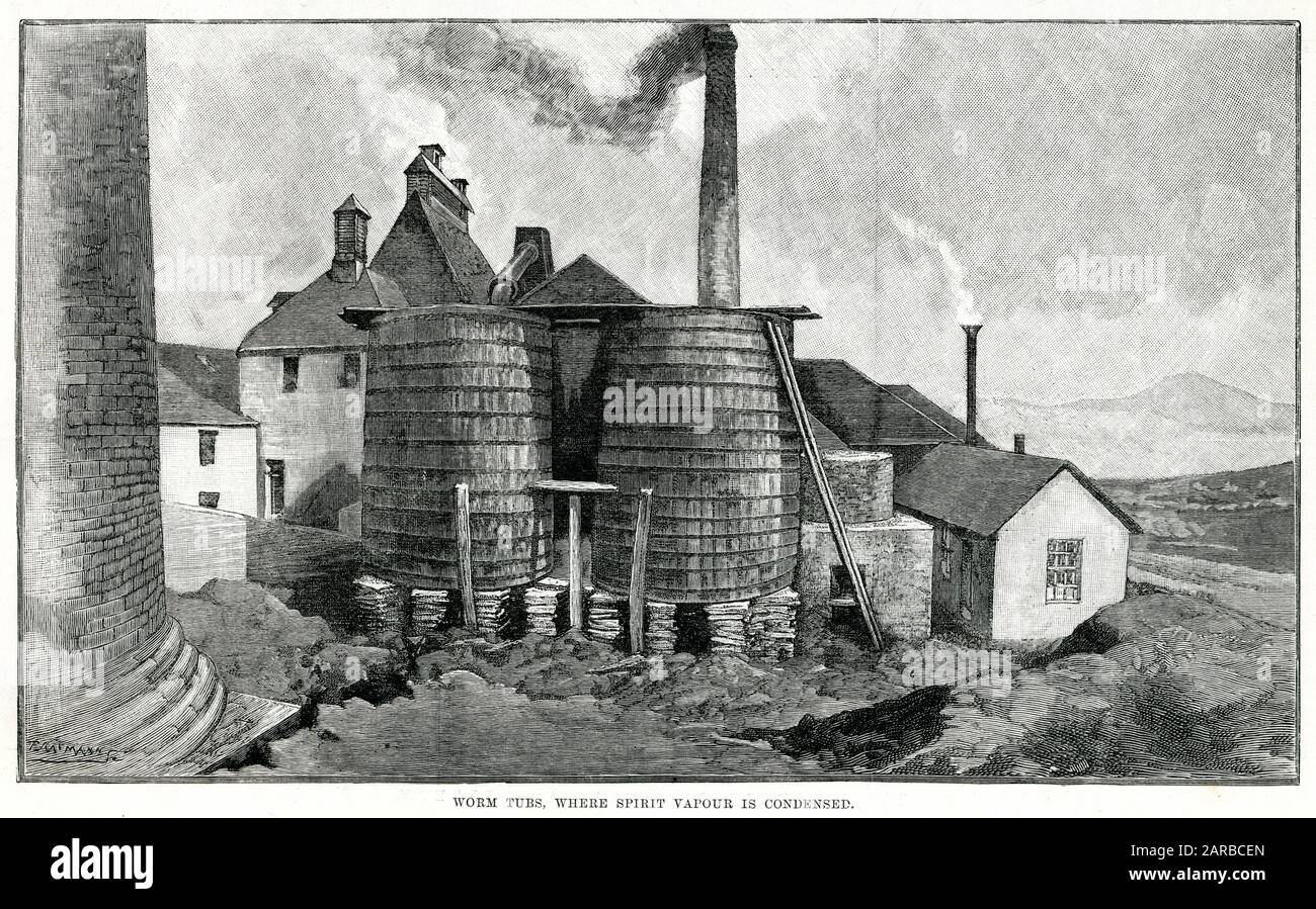 Glenlivet Scotch Whisky distillery 1890 Stock Photo - Alamy