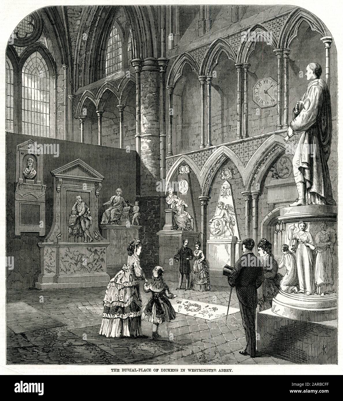 Burial place of Dickens in Westminster Abbey 1870 Stock Photo - Alamy
