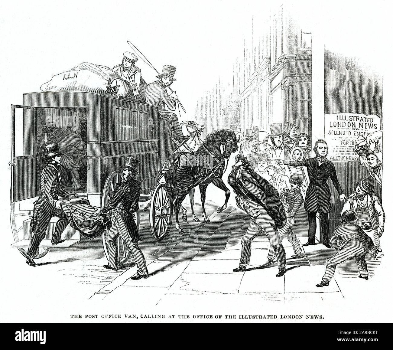 The Illustrated London News - post office van 1845 Stock Photo - Alamy