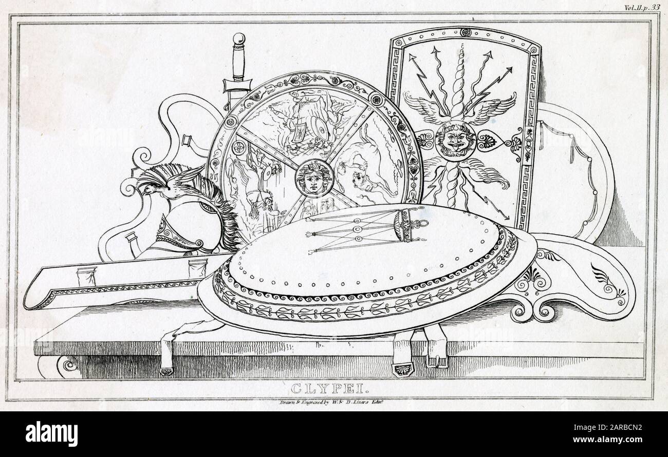 Ancient greece shields Stock Photo - Alamy