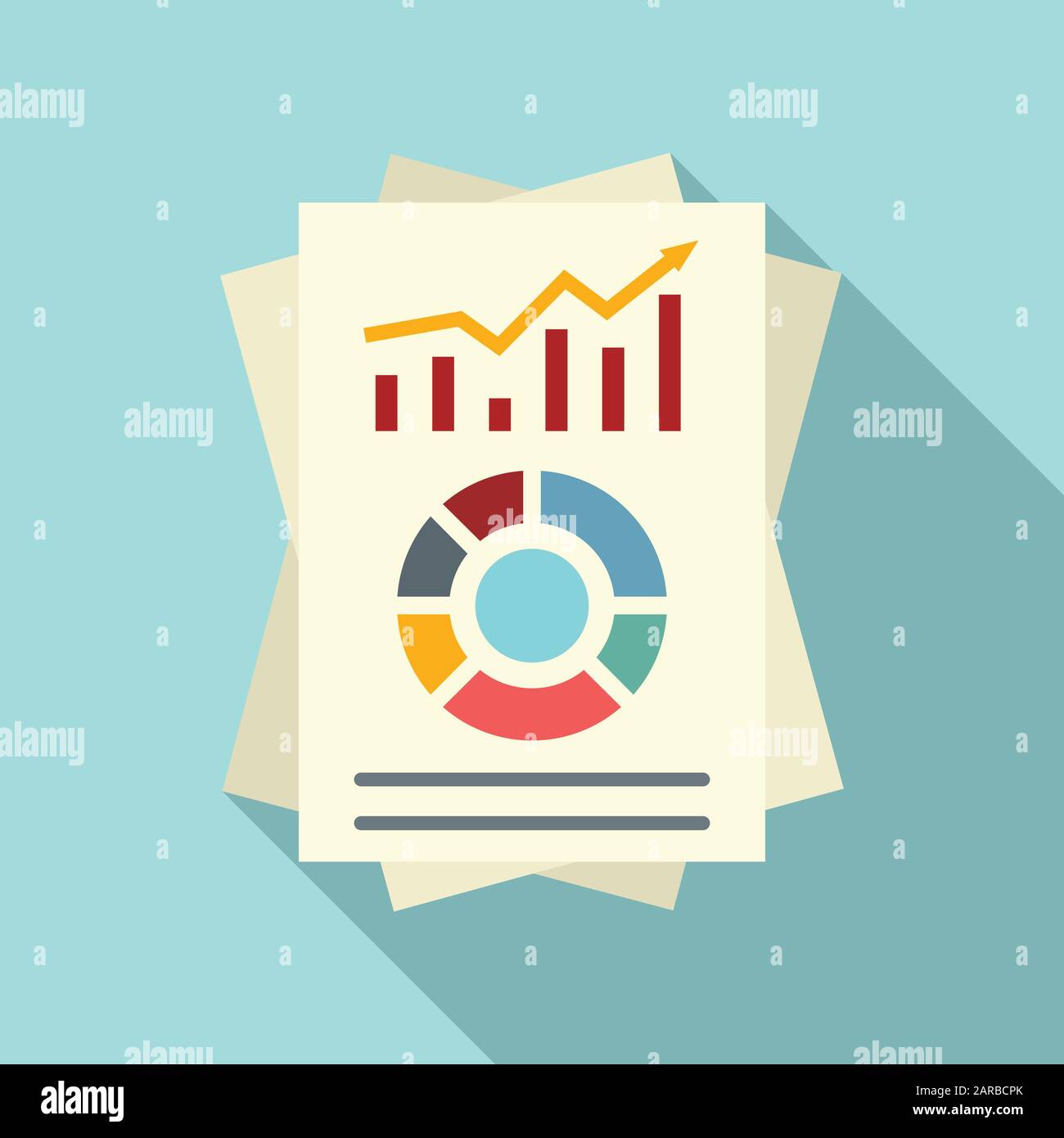 Company graph paper icon. Flat illustration of company graph paper ...