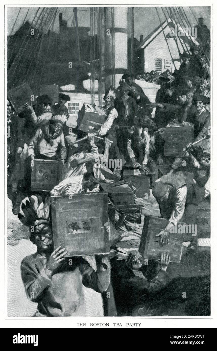 America - The Boston Tea Party Stock Photo - Alamy