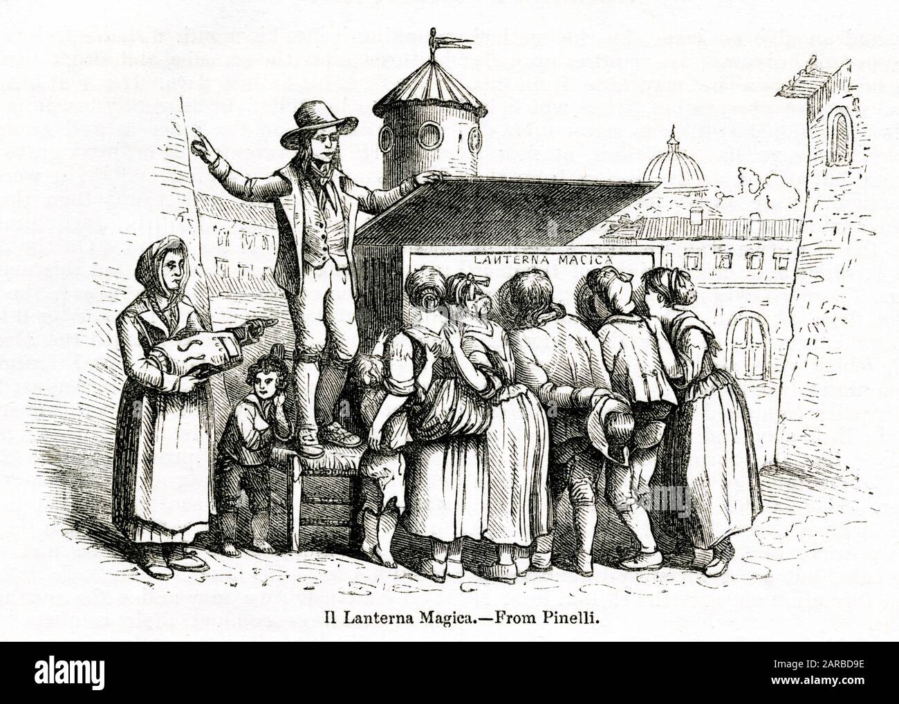 People watching magic lantern show in Rome, Italy Stock Photo - Alamy