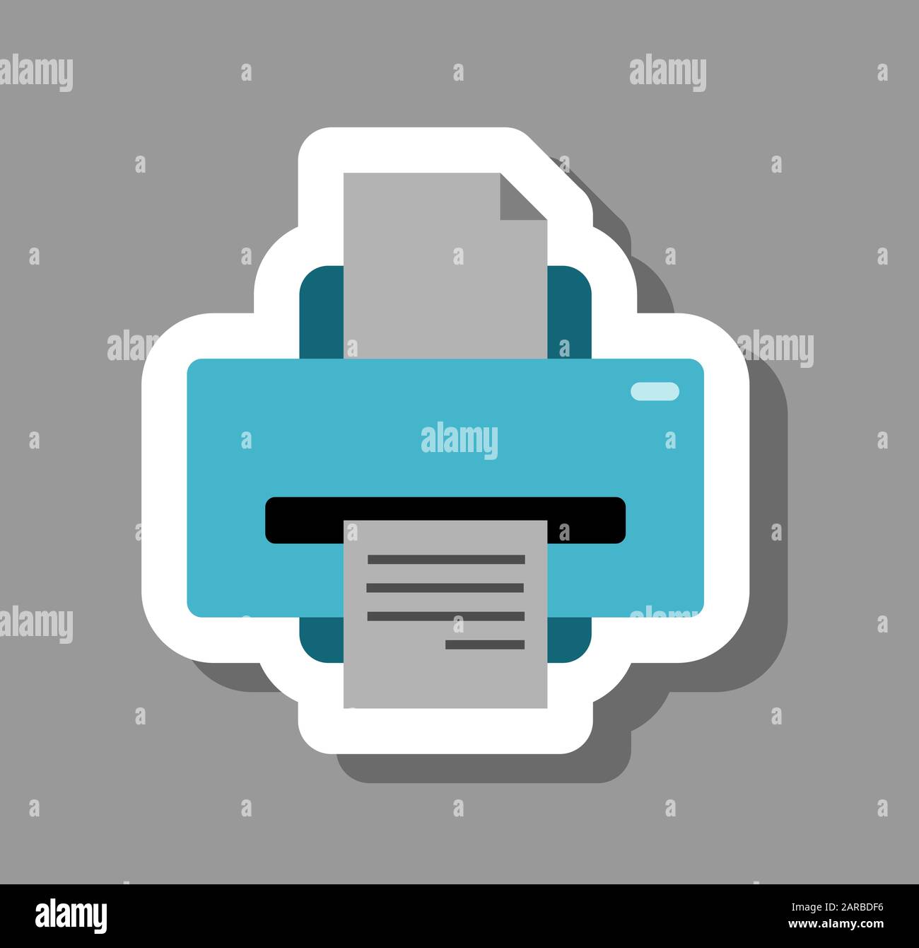 Fax icon that symbolizes fax contact number. All the objects, shadows ...