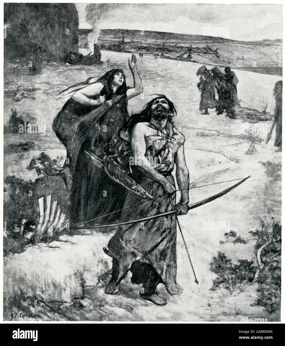 Prehistoric woman hunting hi-res stock photography and images - Alamy