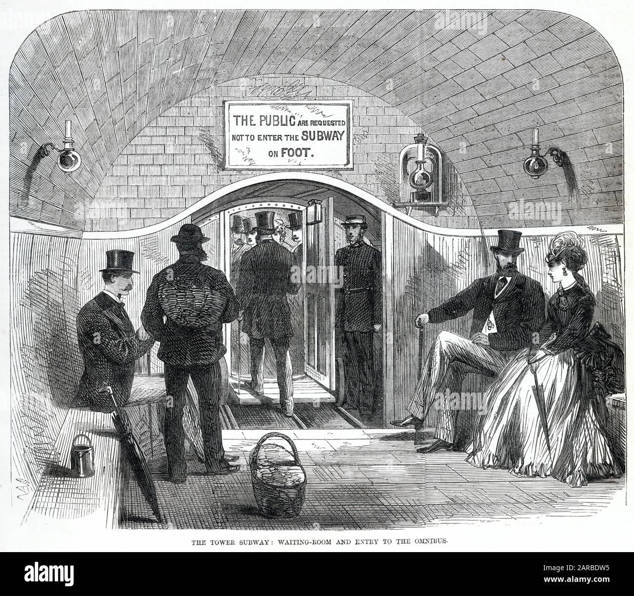 The Tower Hill subway, waiting room and entry to the omnibus Stock ...