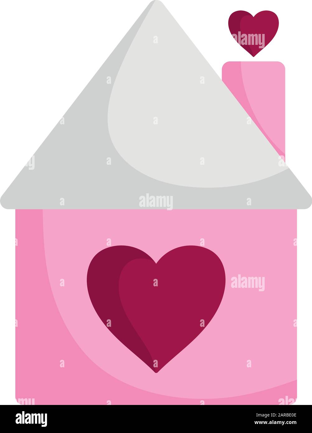 happy valentines day, romantic house heart love decoration vector ...