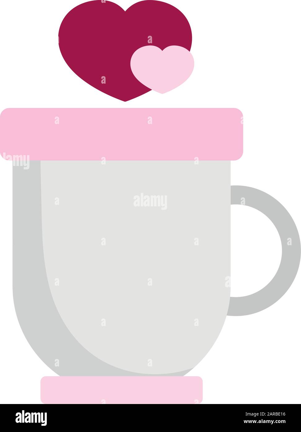 happy valentines day, coffee cup hearts love vector illustration Stock ...