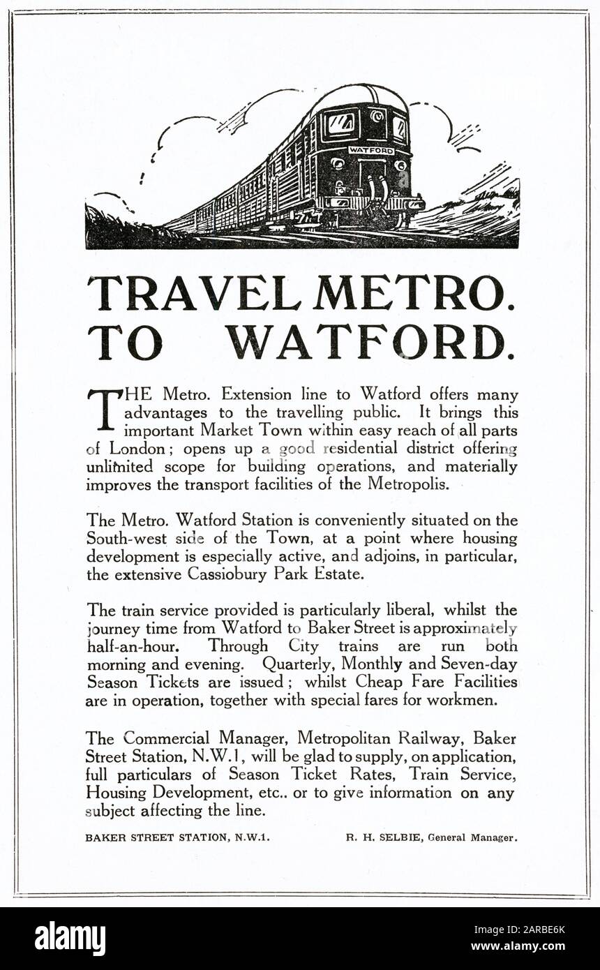 Advert, Travel Metro to Watford, Metro Extension Line, underground to ...