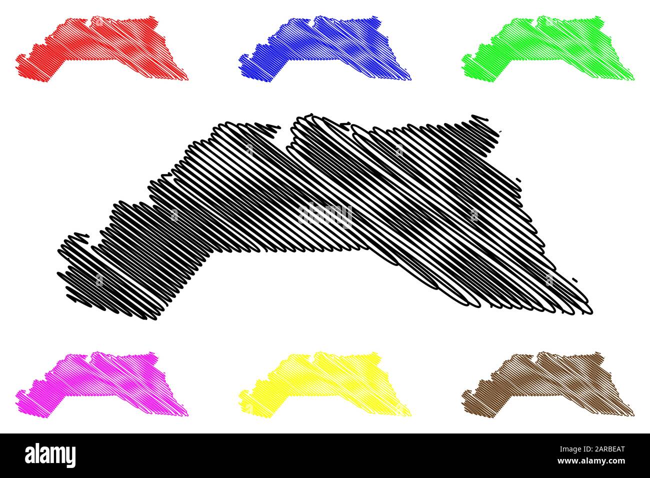 Hanover Parish (Parishes of Jamaica) map vector illustration, scribble ...