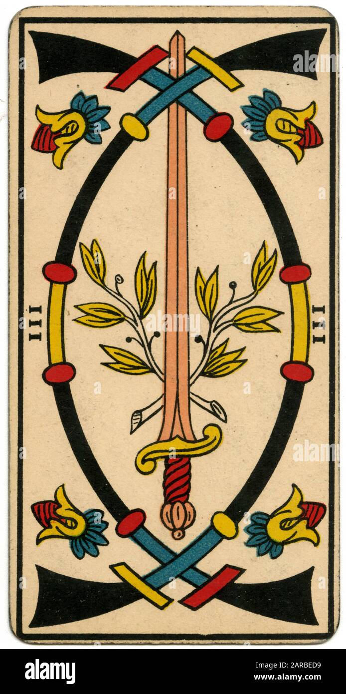 Tarot card 3 swords Cut Out Stock Images & Pictures - Alamy