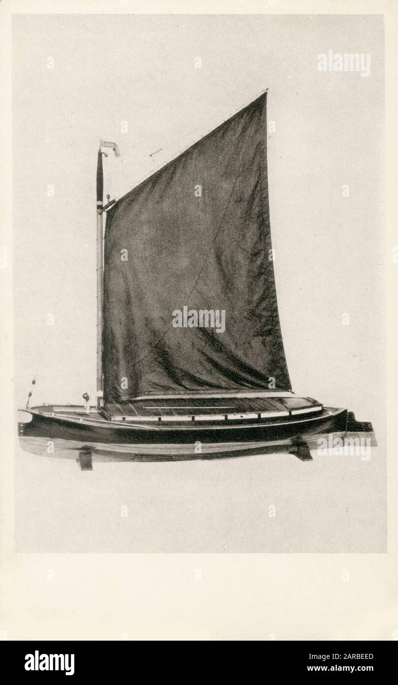 Model of a Norfolk Wherry - a sailing craft formerly widely used for ...