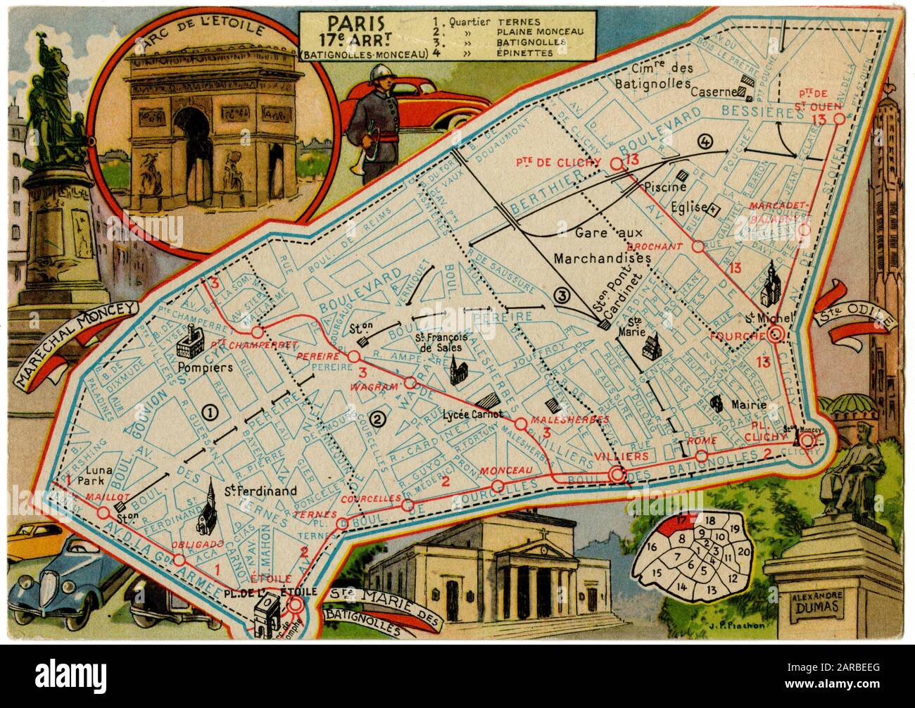 Paris city map Cut Out Stock Images & Pictures - Alamy