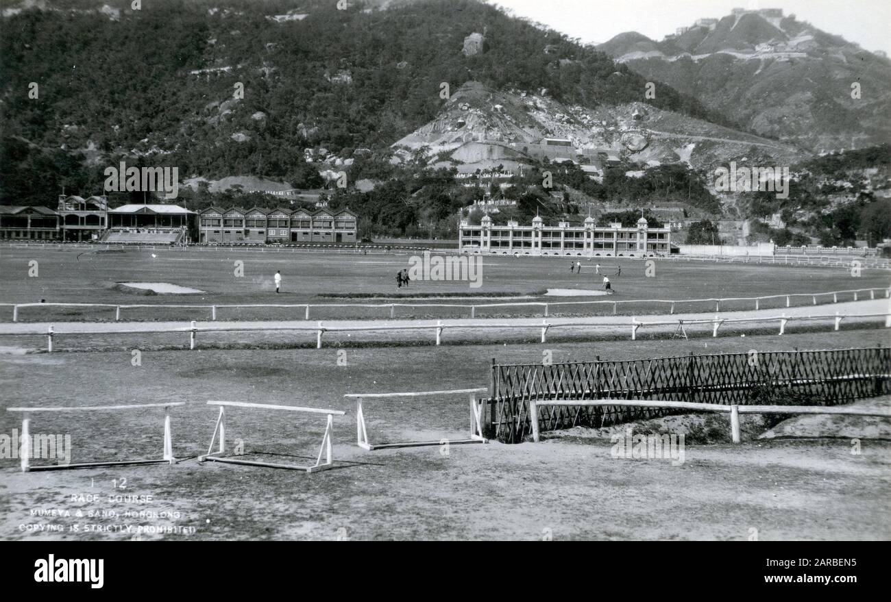 Happy Valley Racecourse, looking across the golf course to the ...