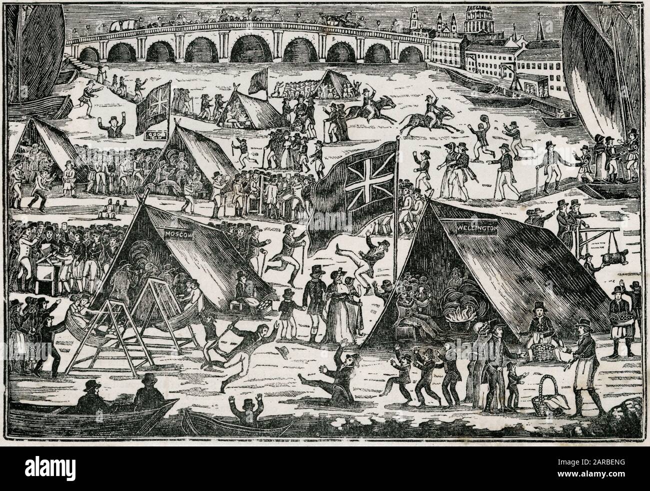 Frost fair on the river thames 1814 hi-res stock photography and images ...