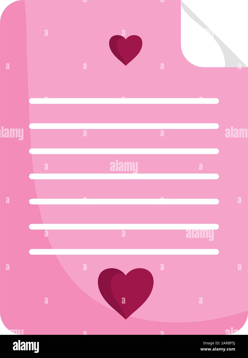 happy valentines day paper letter romantic message love vector ...