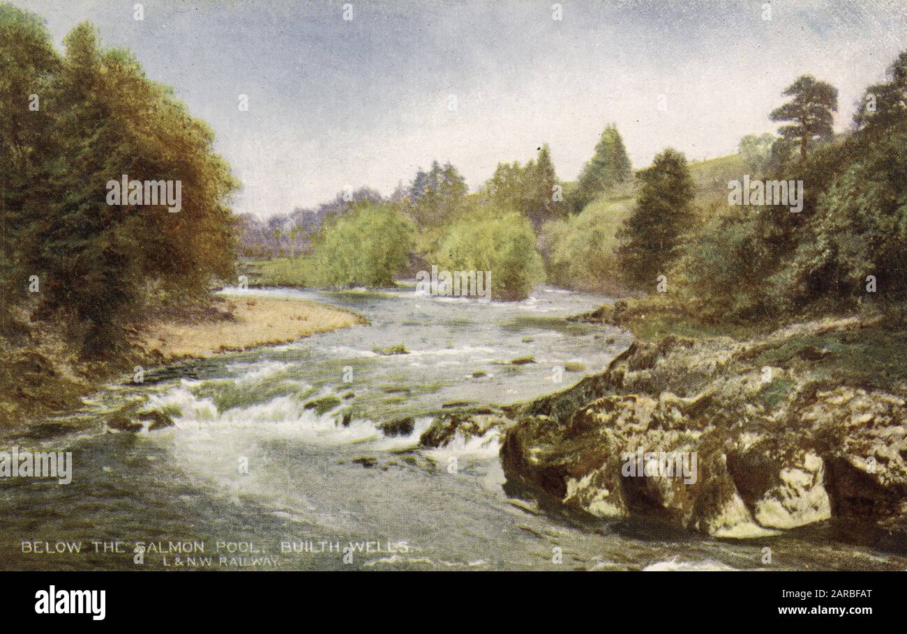 Below the Salmon Pool, River Wye, Builth Wells, Wales Stock Photo - Alamy