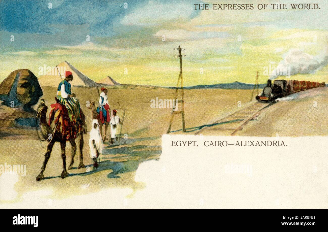 Steam train on Cairo to Alexandria route, Egypt Stock Photo - Alamy