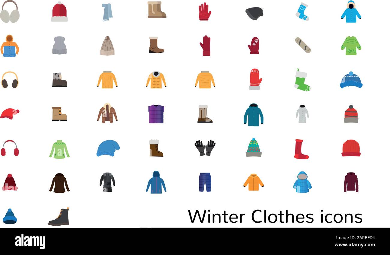Winter clothes icons Stock Vector Image & Art - Alamy