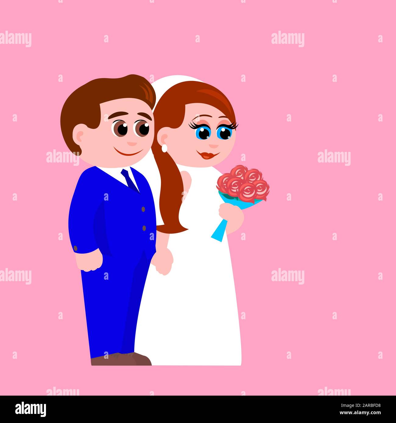 Bride and groom back view Stock Vector Images - Alamy