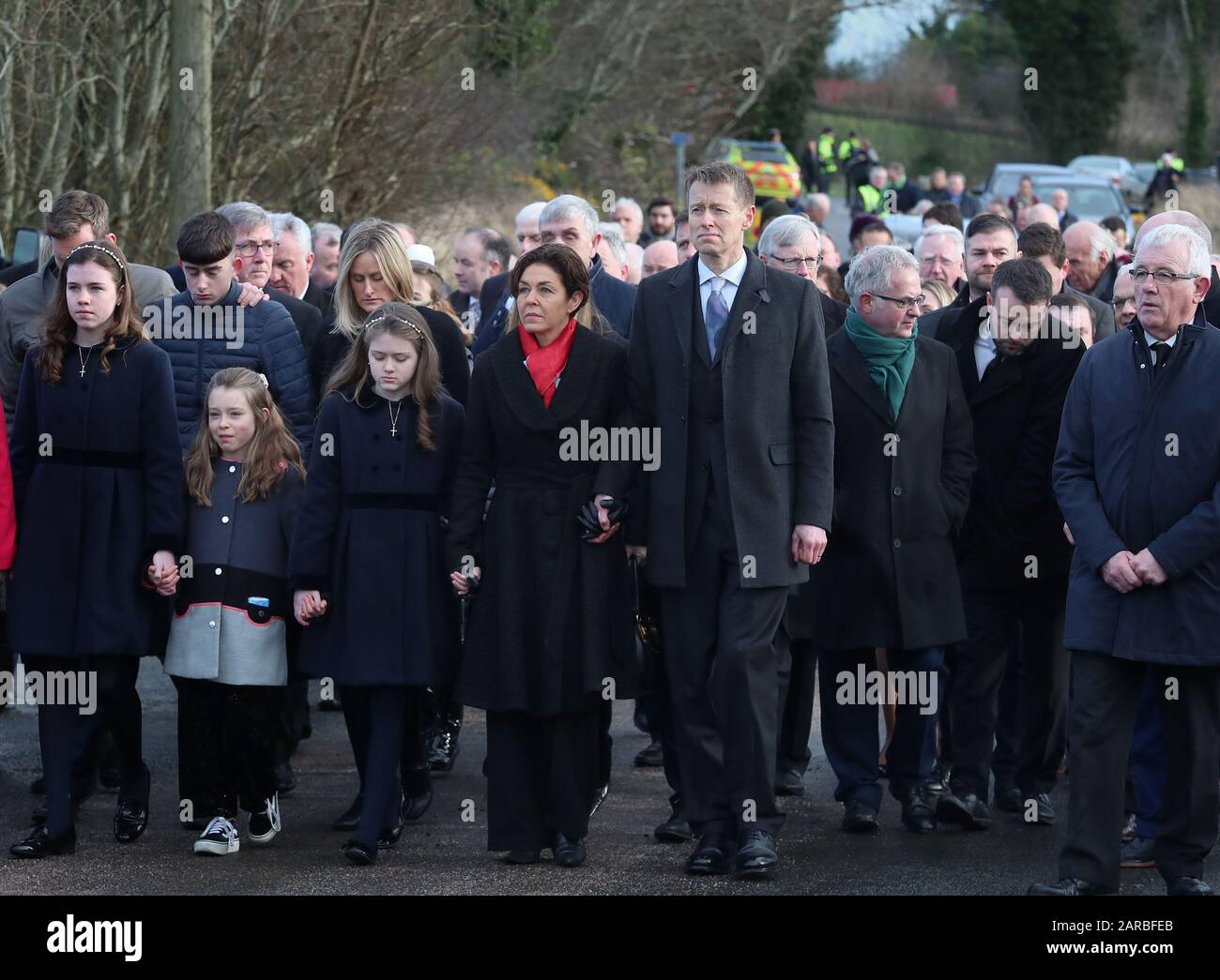 Friends and family, with daughter Orla Mallon (centre red scarf) at the ...