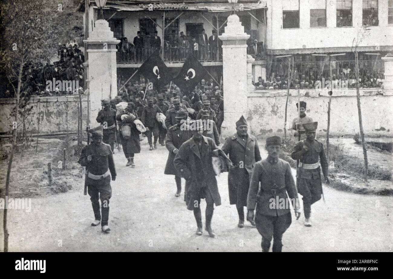 Captured Greek General Trikoupis being taken to Prison at Ala Chehir ...