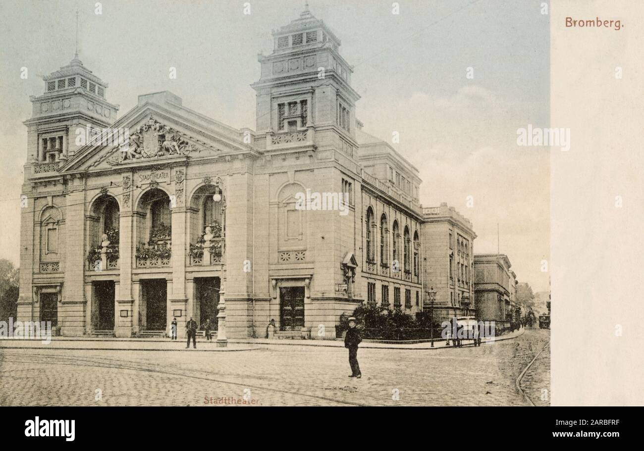 Municipal Theatre, Bromberg, Germany (now Bydgoszcz, Poland Stock Photo ...