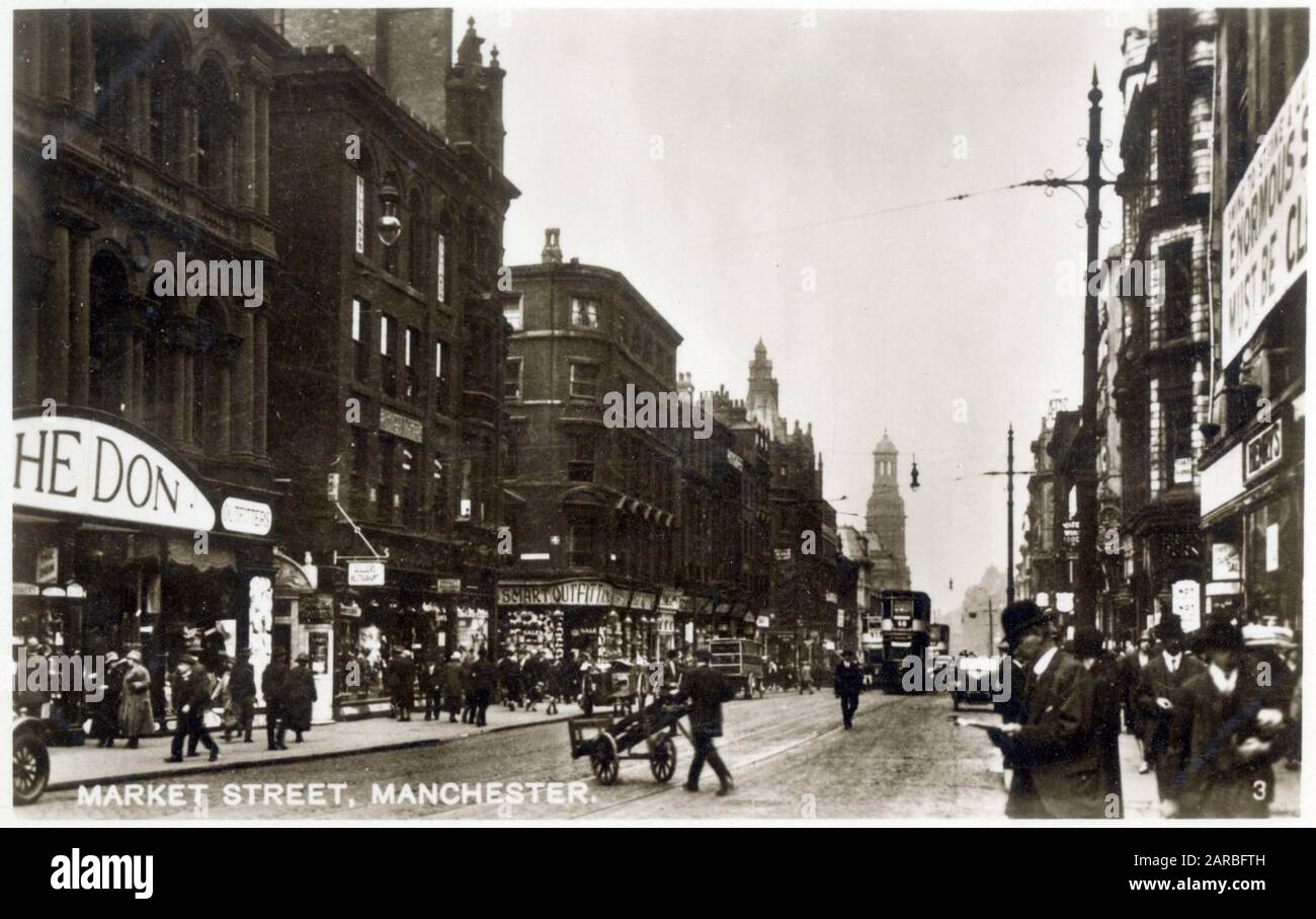 Busy Market Street, Manchester, England Stock Photo - Alamy