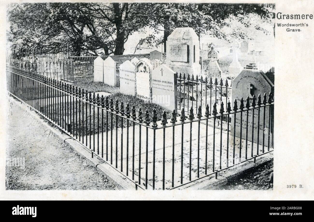 The Grave of Poet William Wordsworth (1770-1850), Grasmere, Cumbria ...