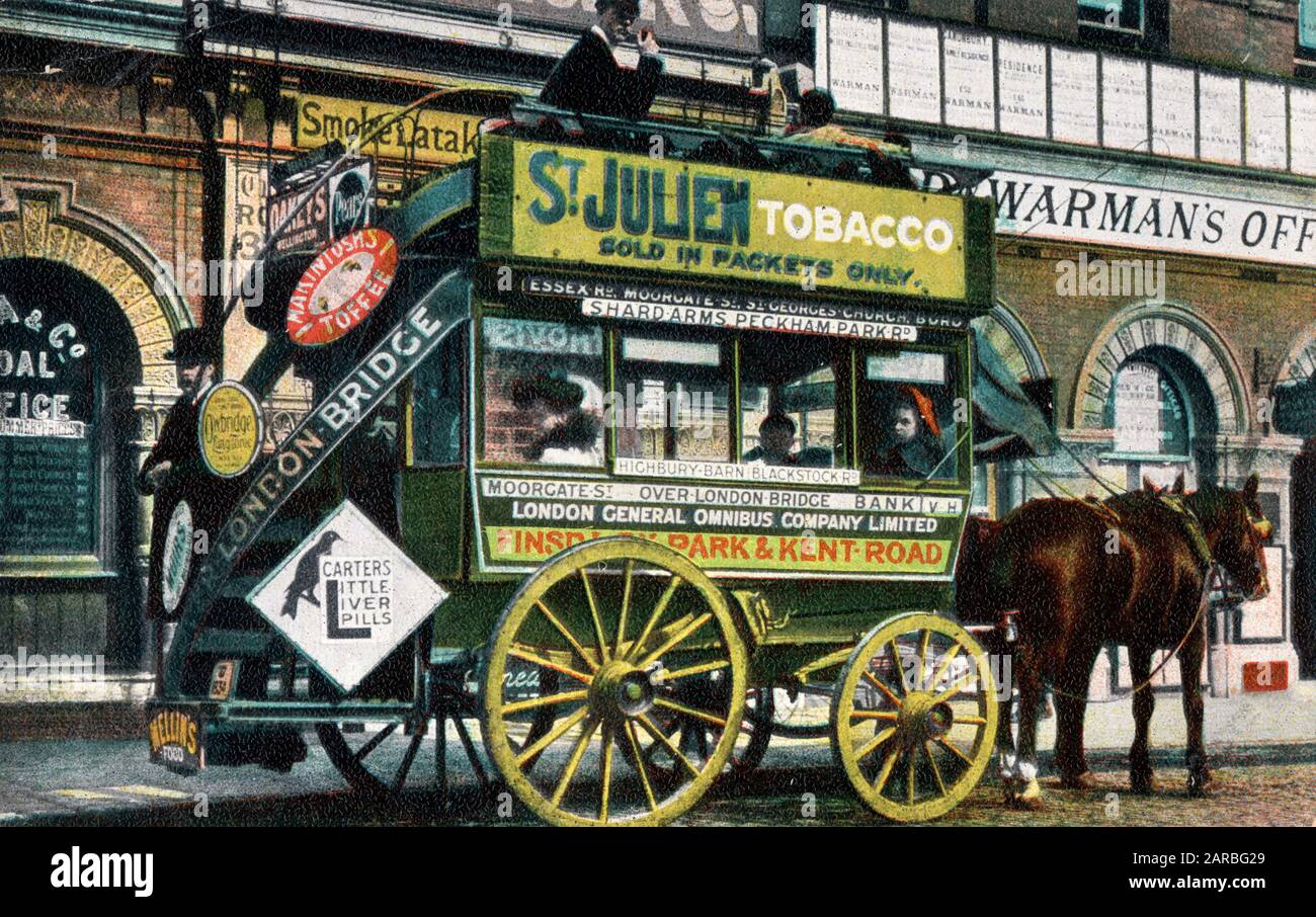 London Horse Bus Stock Photo - Alamy