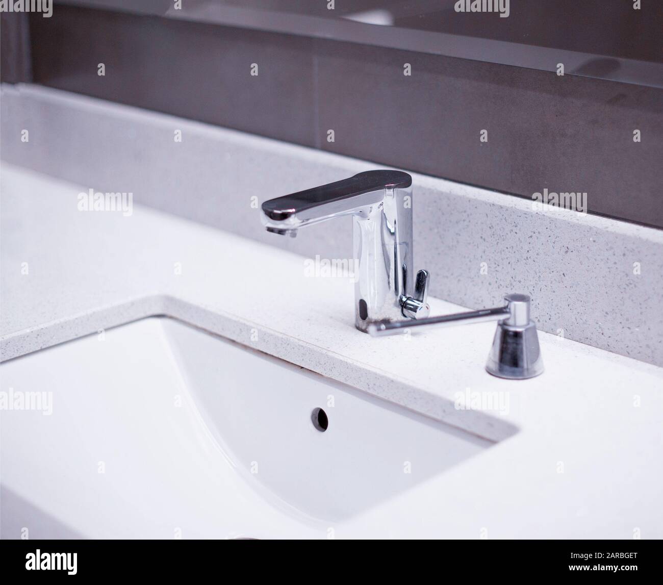 Modern washbasin for hand washing, beautiful interior Stock Photo - Alamy