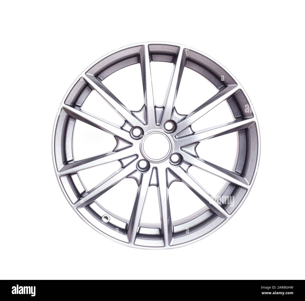 Beautiful car wheel in the form of rays on a white background, isolate ...