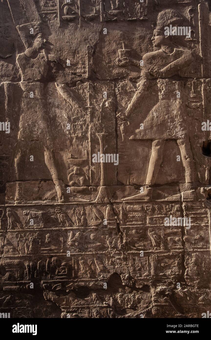 Luxor, Egypt. February 12th 2009 Pharaonic inscriptions at the ancient ...