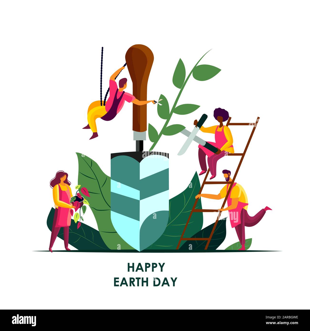 Happy earth day poster tree hi-res stock photography and images - Alamy