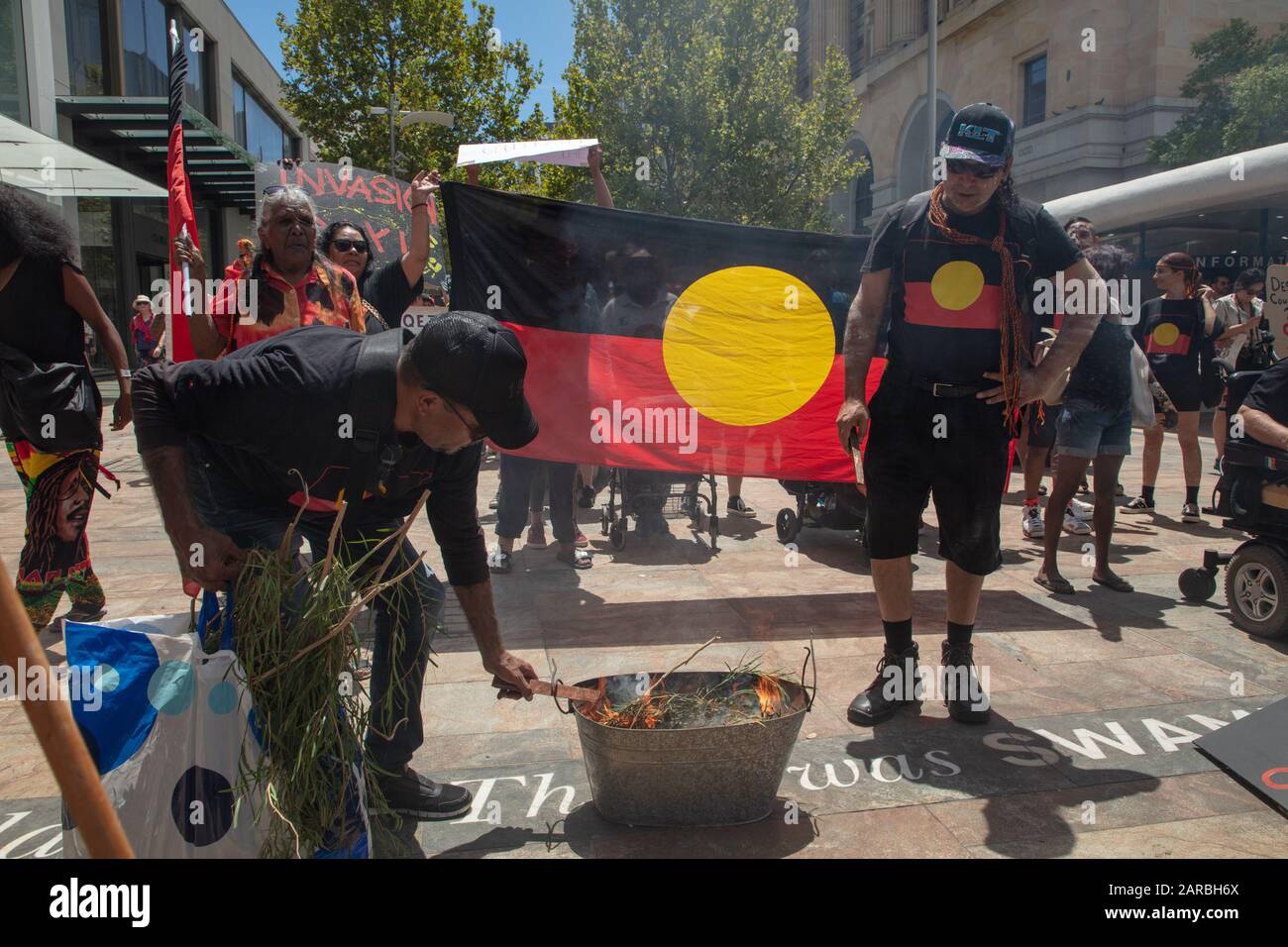 Aboriginal flag invasion day perth hi-res stock photography and images ...