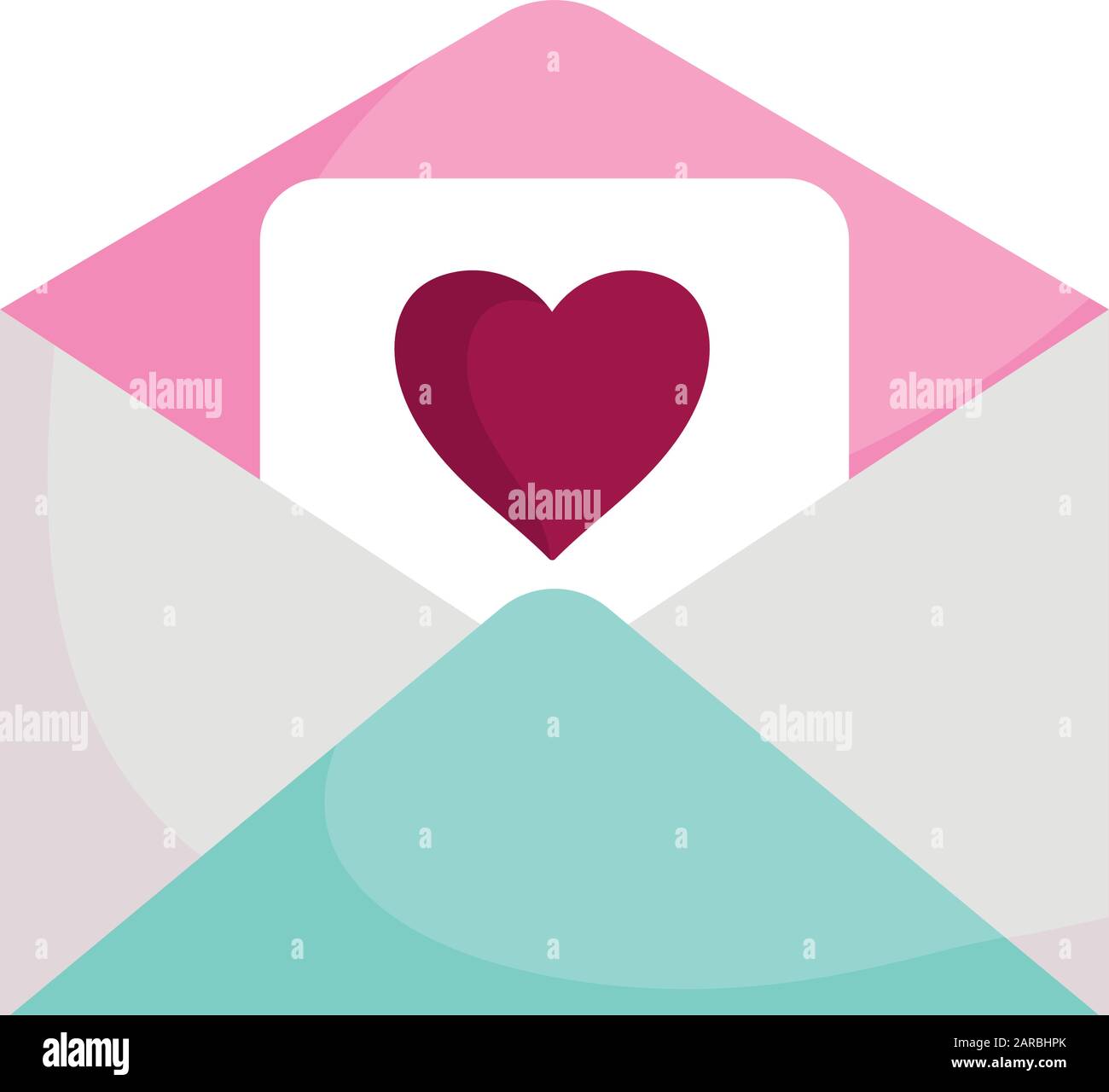 happy valentines day, email letter romantic envelope heart love vector ...