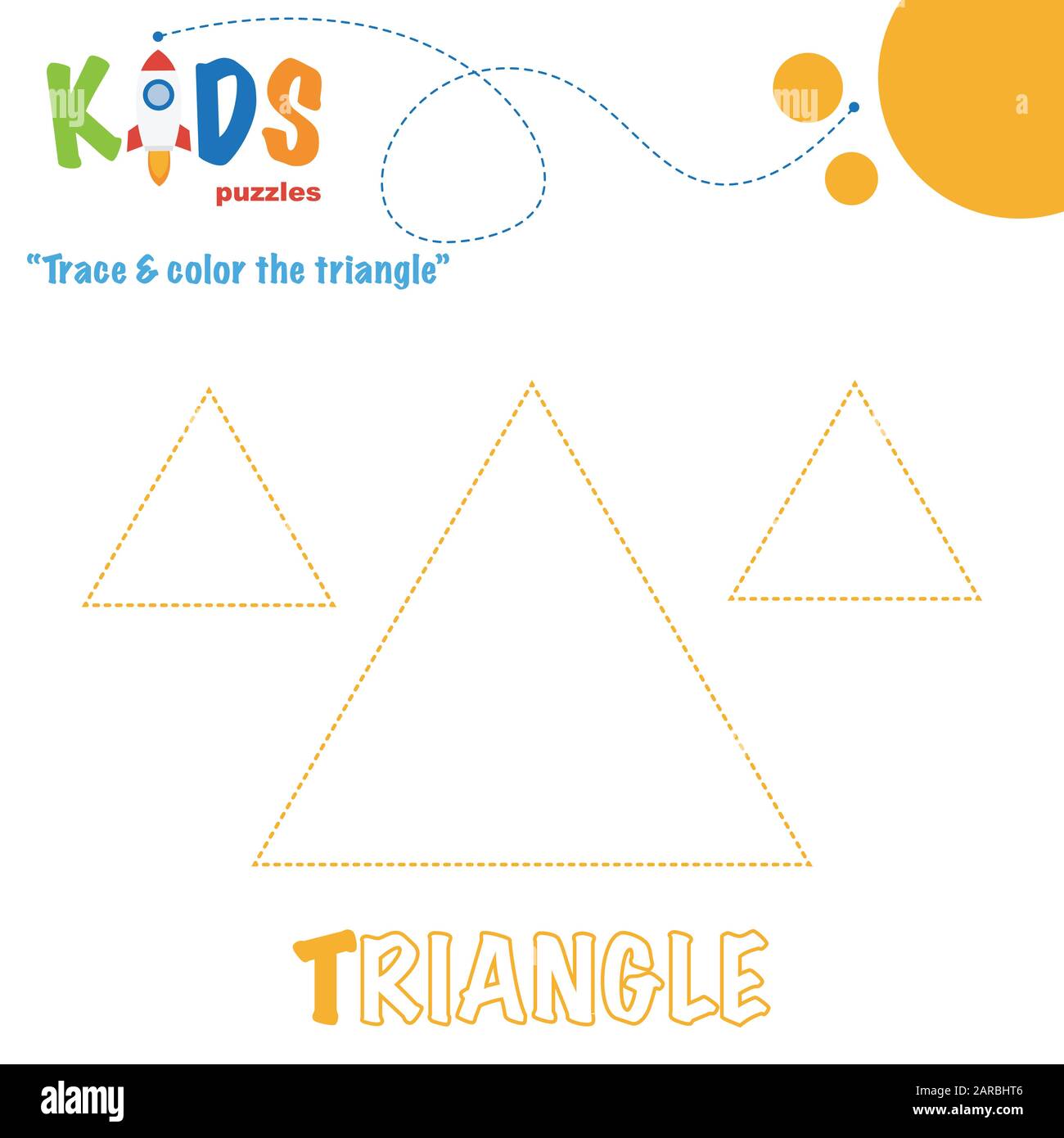 Trace & color the shape. Preschool worksheet practice. Printable easy ...