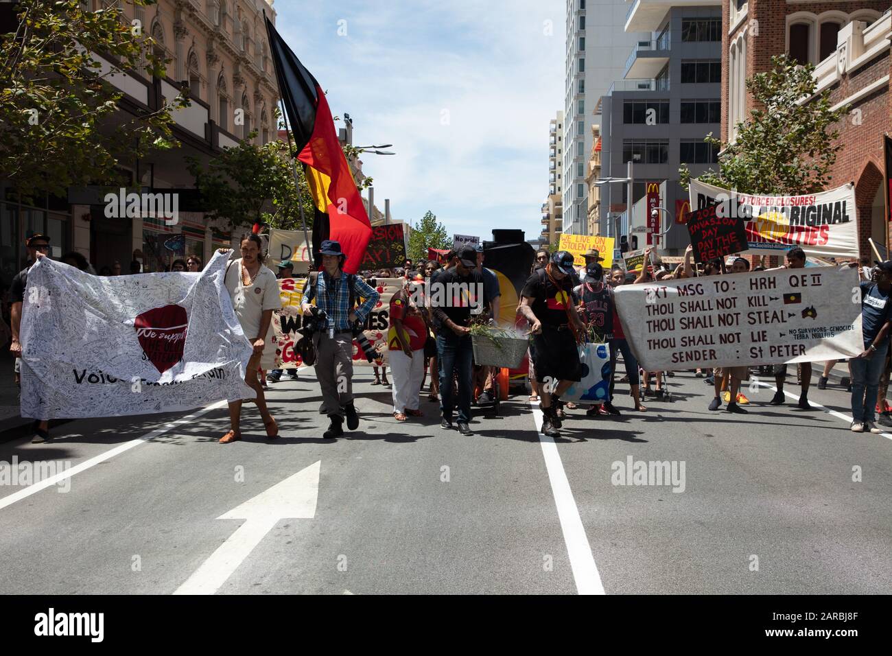 Aboriginal Flag Invasion Day Perth High Resolution Stock Photography ...