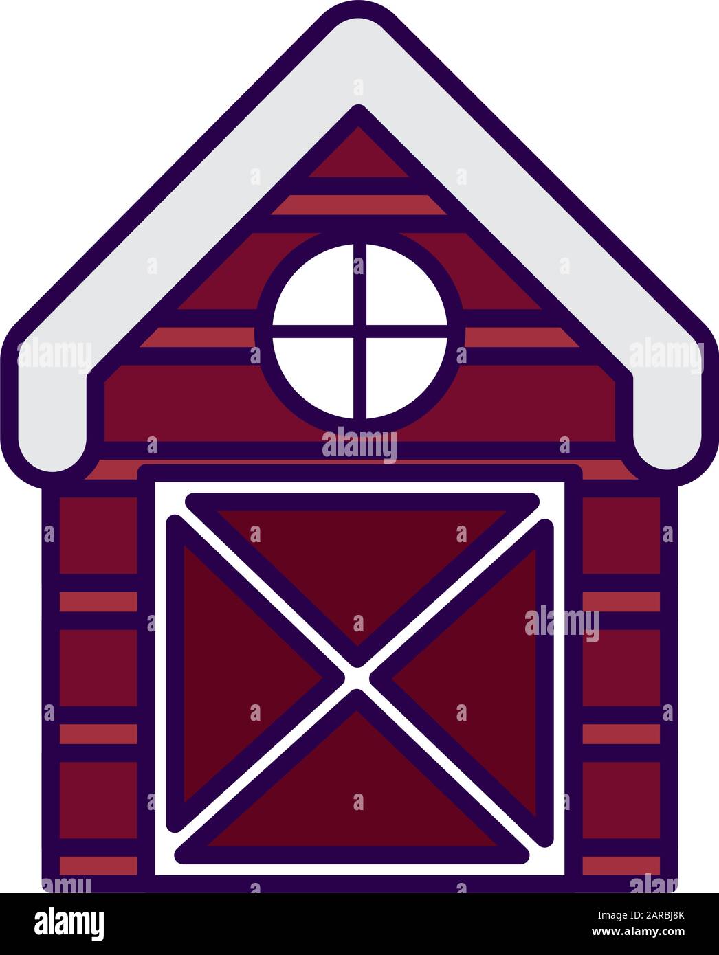wooden barn house countryside farm cartoon vector illustration Stock ...