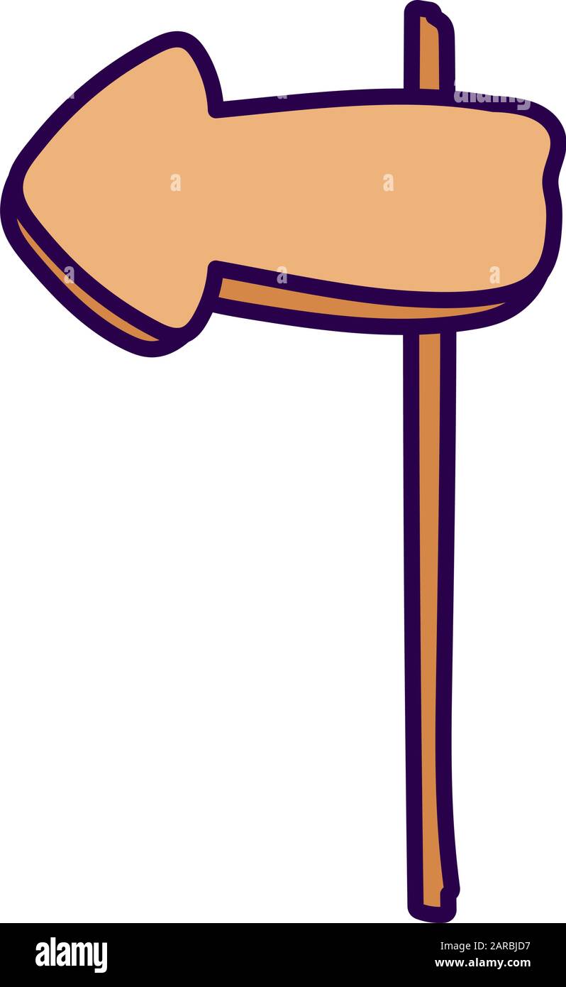 wooden arrow guide direction on stick vector illustration Stock Vector ...