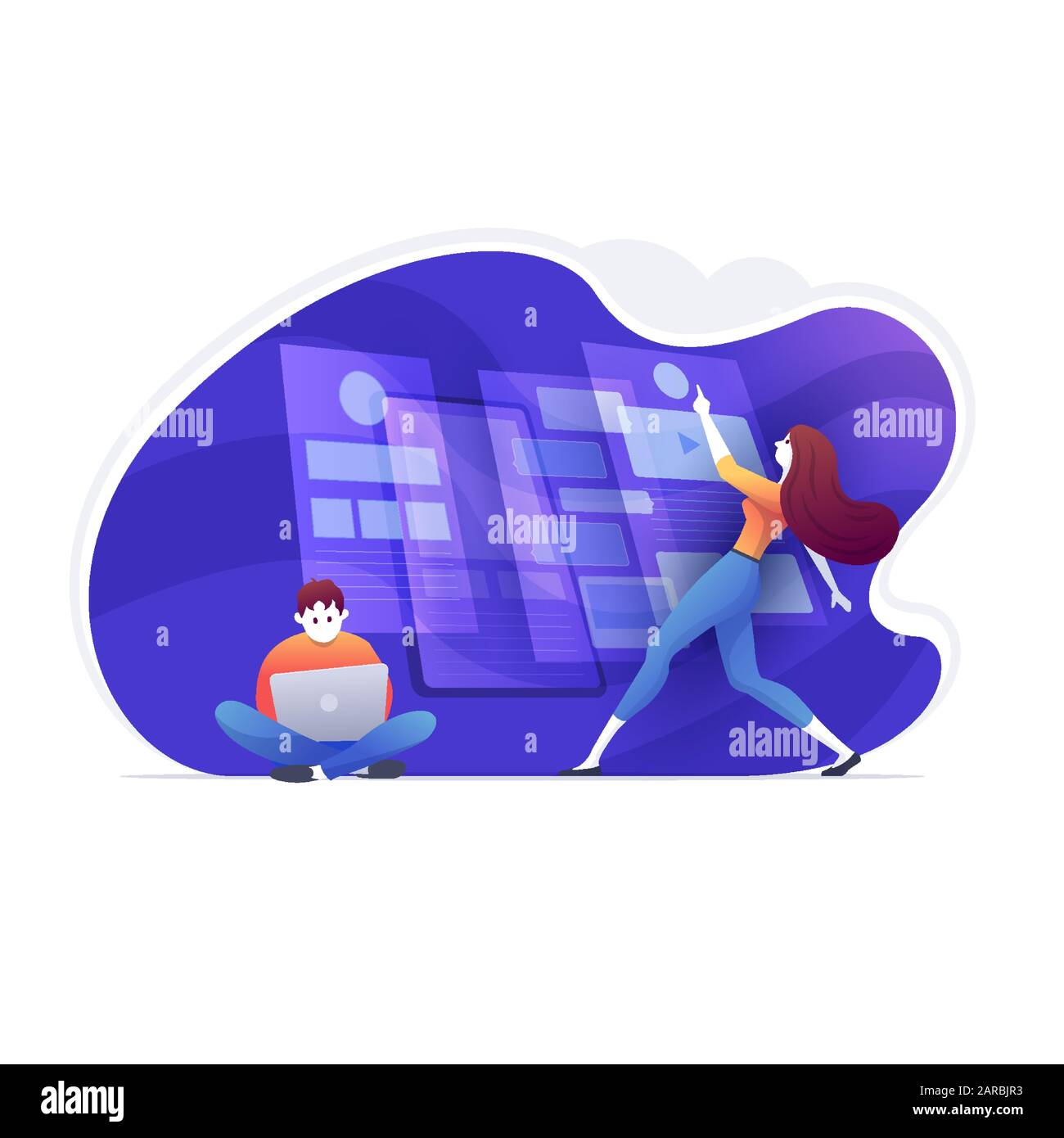 People Are Testing The User Interface And Usability Of A Mobile Application Stock Vector Image